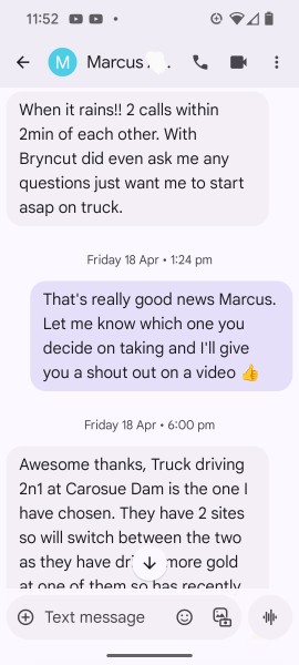 Marcus text 1 - Underground Training
