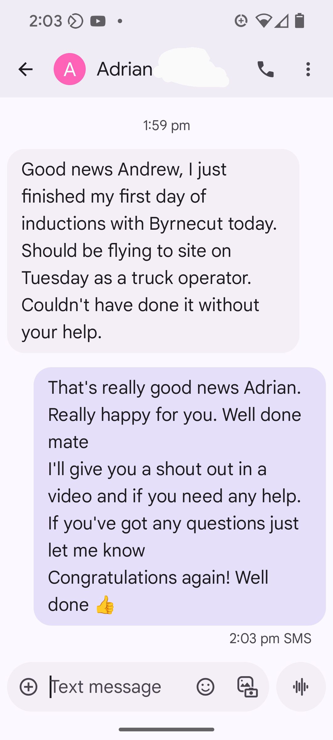 Adrian R - Underground Training